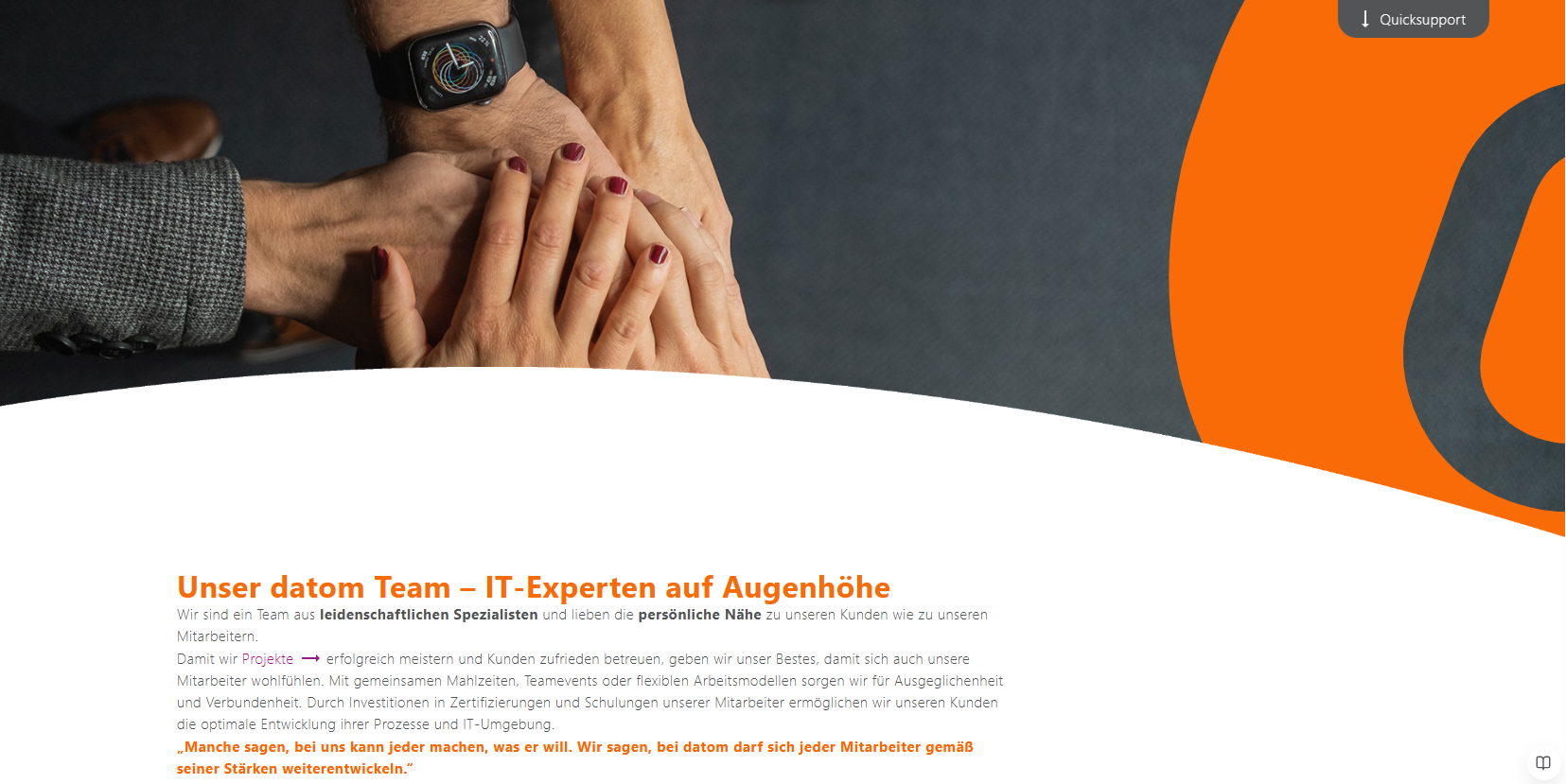 datom Teamübersicht